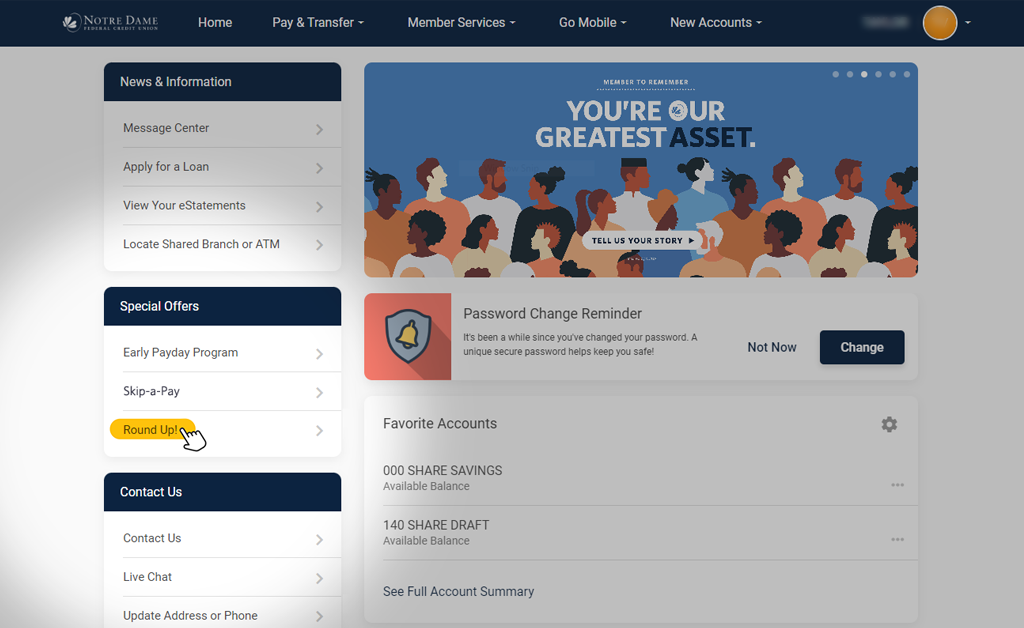 Round Up - Notre Dame Federal Credit Union